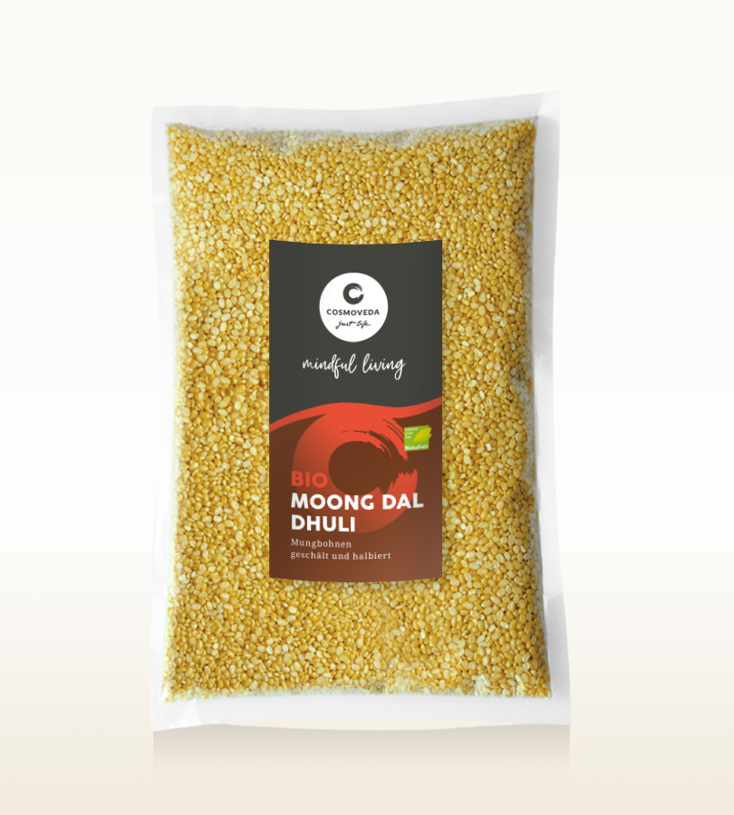 COSMOVEDA Organic Moong Dal Dhuli - moong beans, peeled and split 1kg